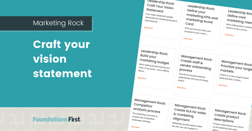 Leadership Rock: Craft Your Vision Statement | Foundations First Marketing