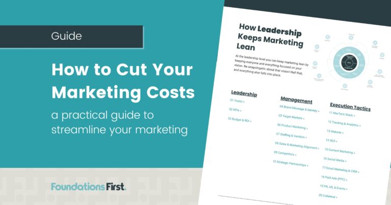 How to Cut Your Marketing Costs | Foundations First Marketing