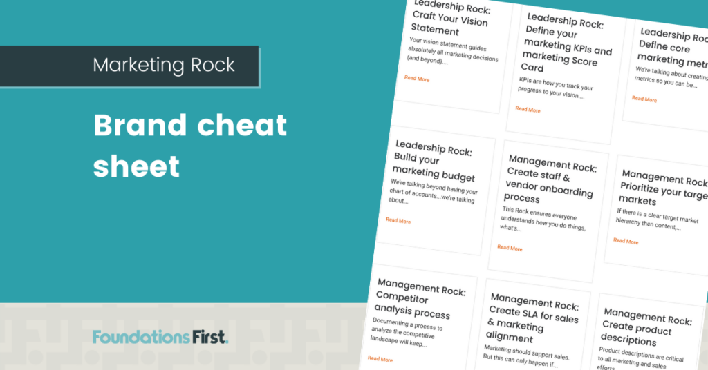 Marketing Rocks for your Quarterly Meetings | Foundations First Marketing