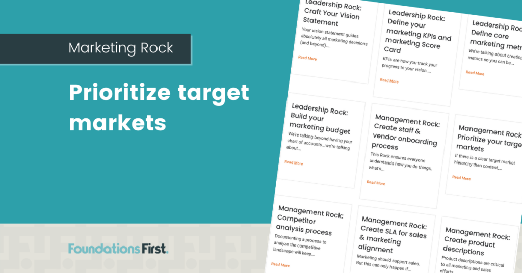 Management Rock: Prioritize your target markets | Foundations First ...
