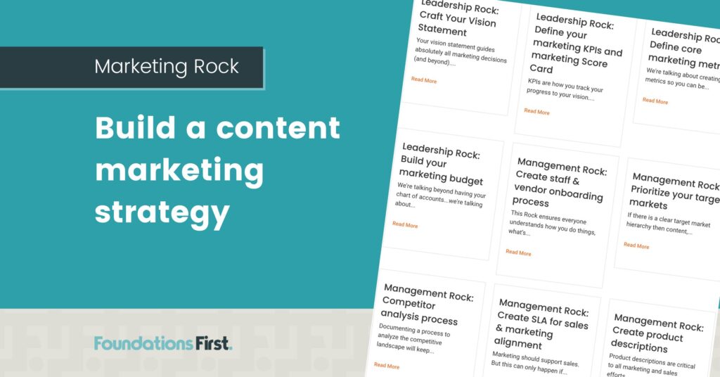 Marketing Rocks for your Quarterly Meetings | Foundations First Marketing