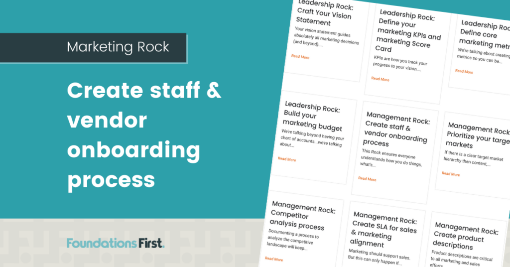 Management Rock: Create staff & vendor onboarding process | Foundations ...